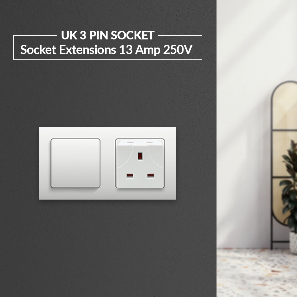 Buy 2 Way UK 3 Pin Socket Extensions | 250V Plug Adapter