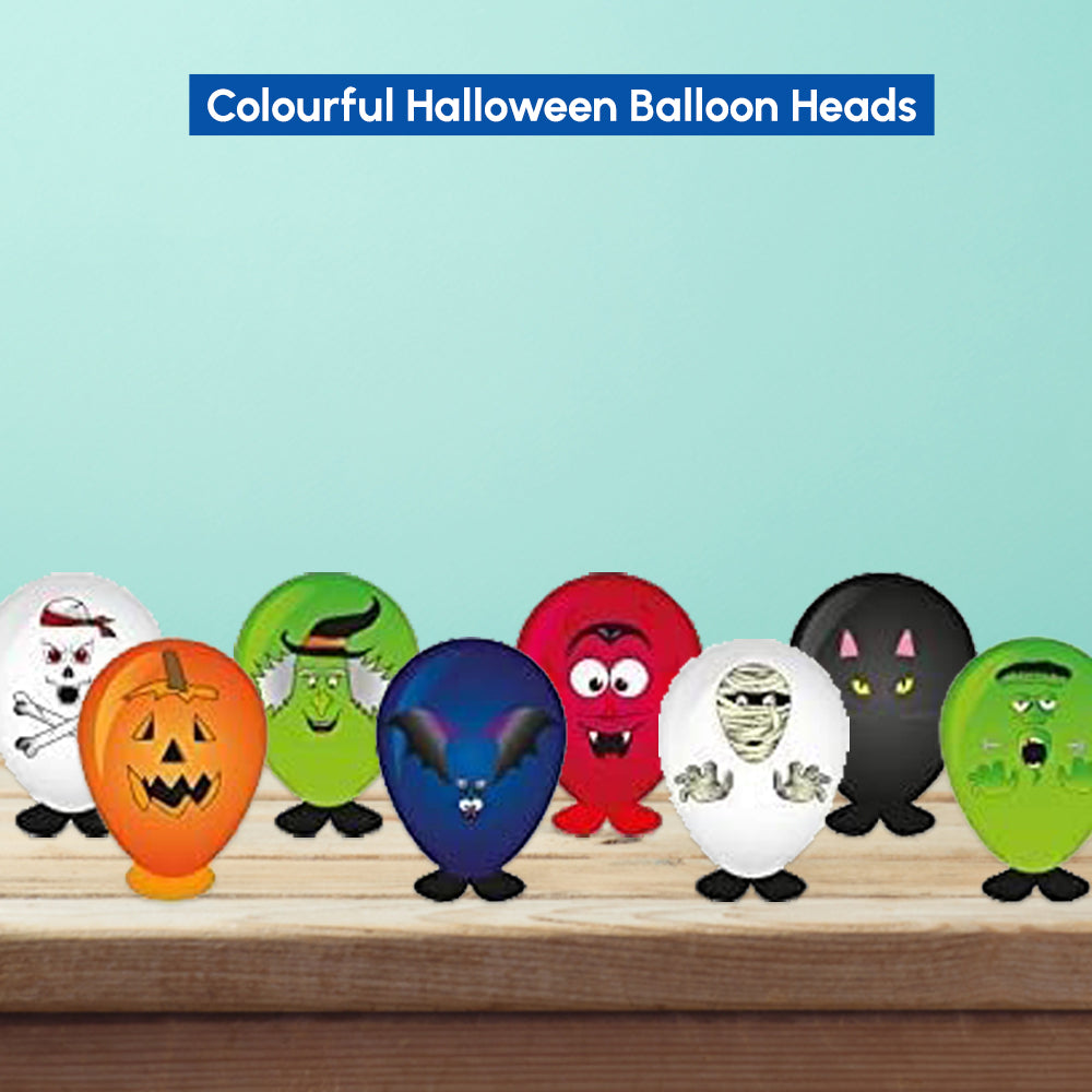 Buy Halloween Balloon Heads With 8 Assorted Designs Online.
